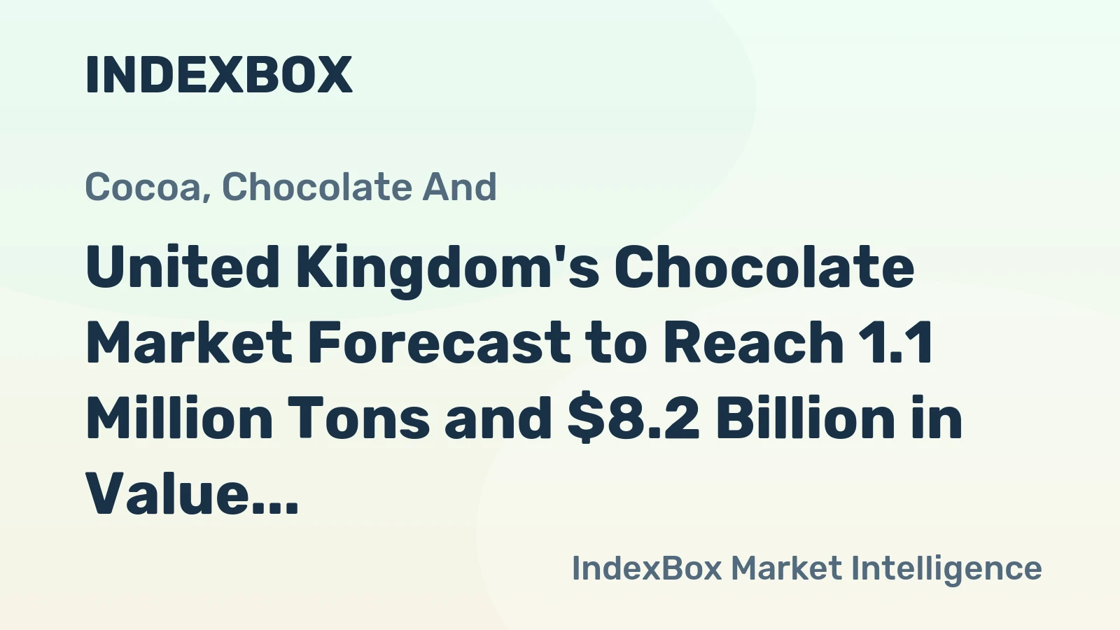 United Kingdom's Chocolate Market Forecast to Reach 1.1 Million Tons and $8.2 Billion in Value by 2035