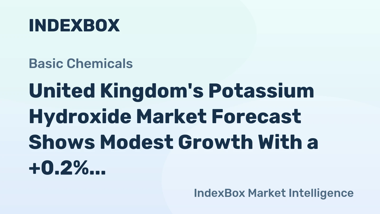 United Kingdom's Potassium Hydroxide Market Forecast Shows Modest Growth With a +0.2% Volume CAGR