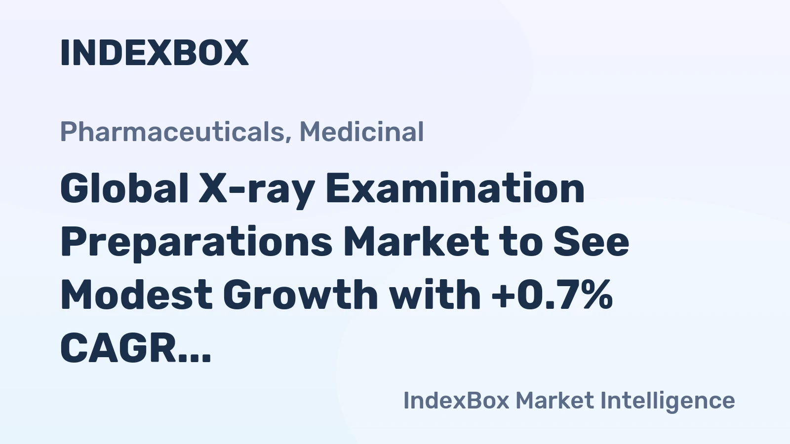 Global X-ray Examination Preparations Market to See Modest Growth with +0.7% CAGR Over Next Decade