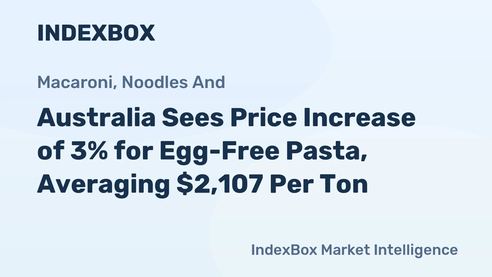Australia Sees Price Increase of 3% for Egg-Free Pasta, Averaging $2,107 Per Ton