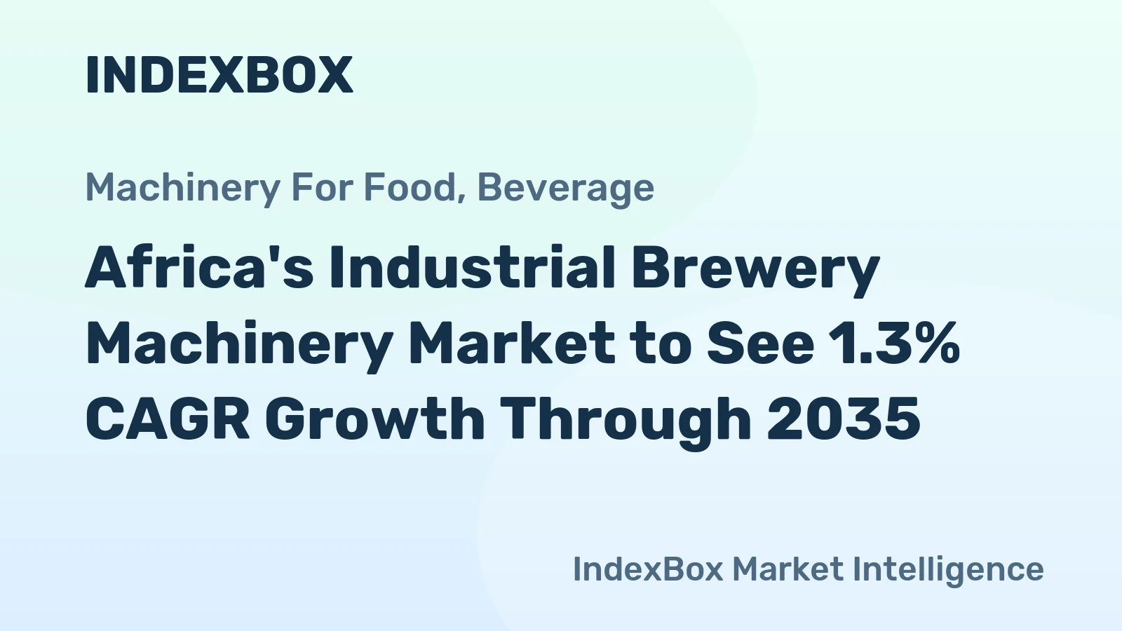 Africa's Industrial Brewery Machinery Market to See 1.3% CAGR Growth Through 2035