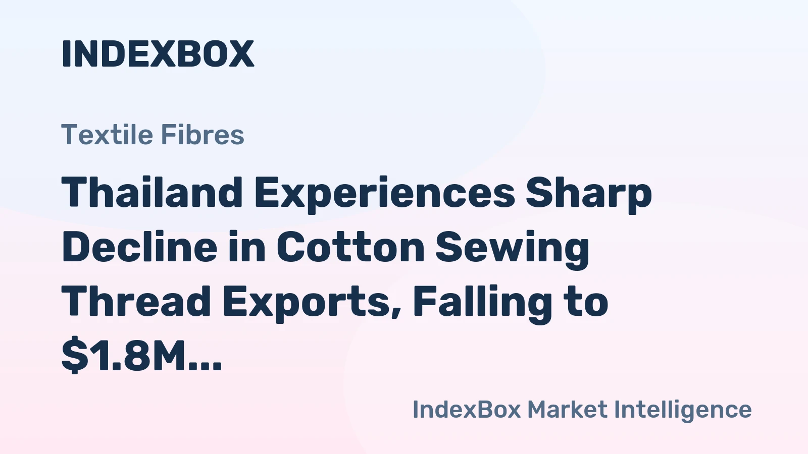 Thailand Experiences Sharp Decline in Cotton Sewing Thread Exports, Falling to $1.8M in 2024