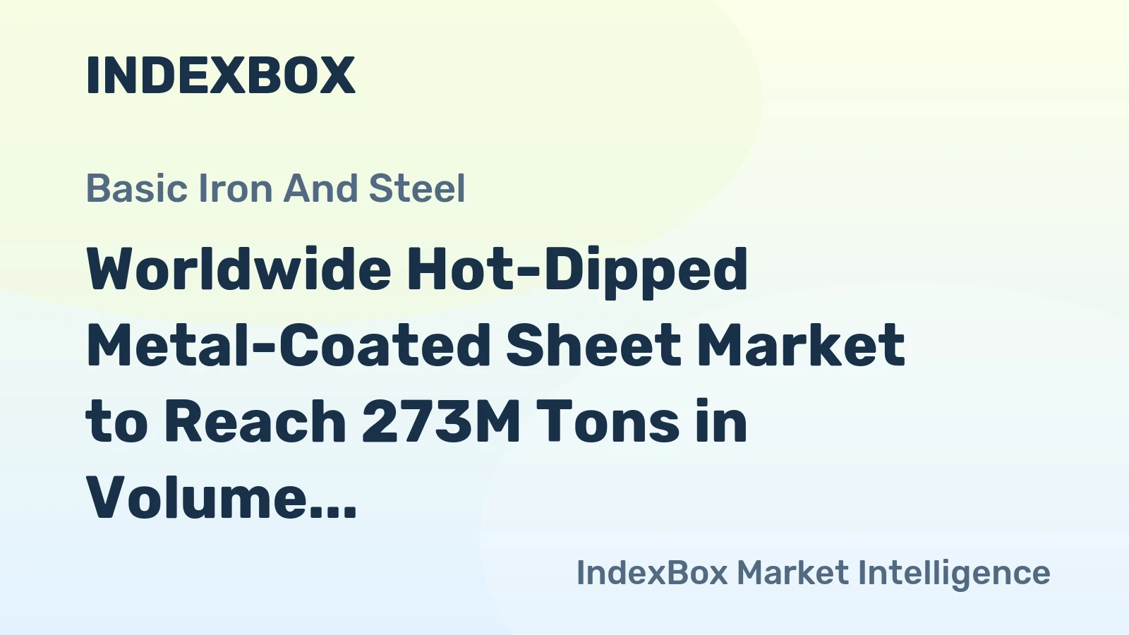 Worldwide Hot-Dipped Metal-Coated Sheet Market to Reach 273M Tons in Volume and $332.1B in Value by 2035