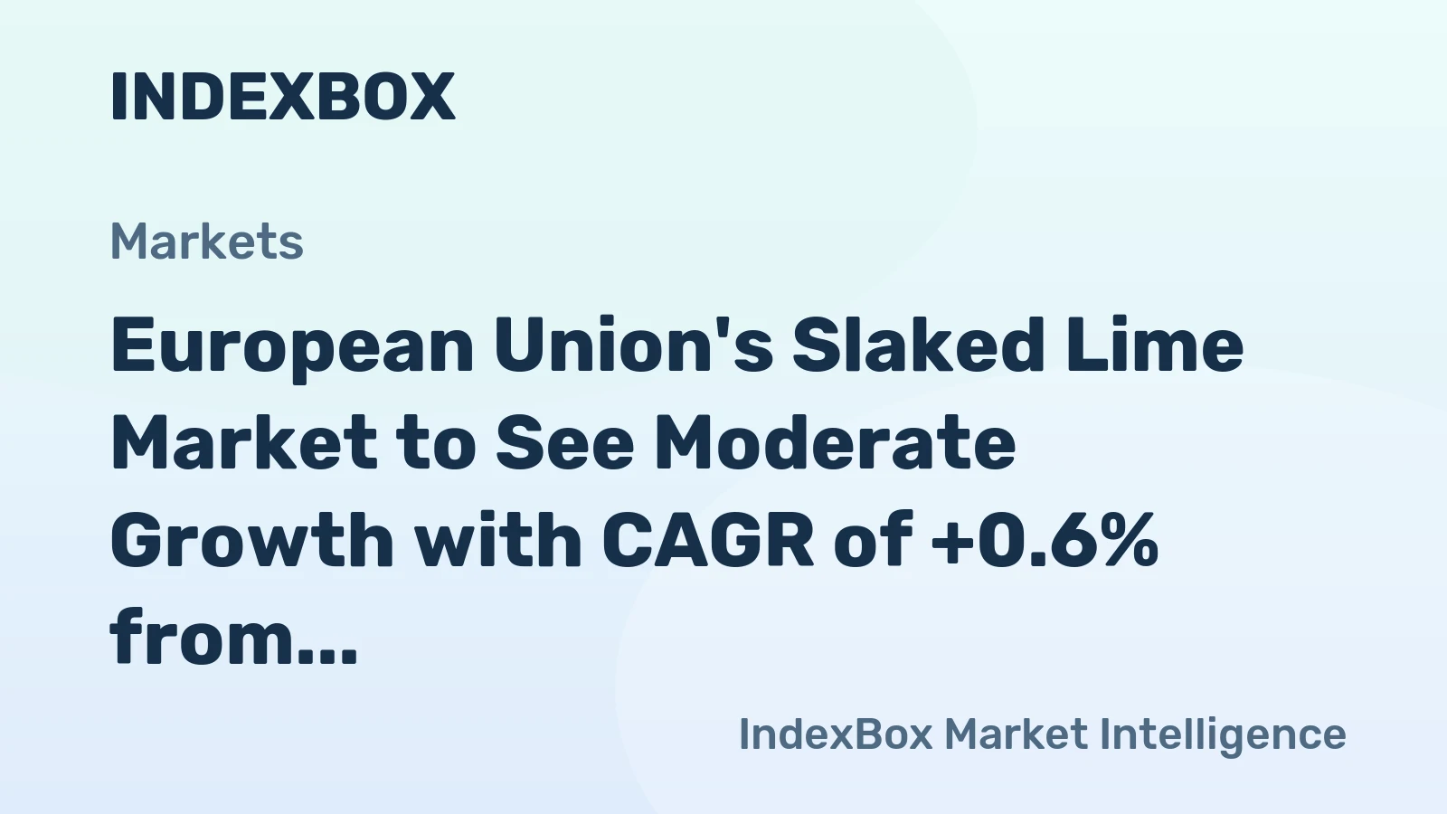 European Union's Slaked Lime Market to See Moderate Growth with CAGR of +0.6% from 2024-2035