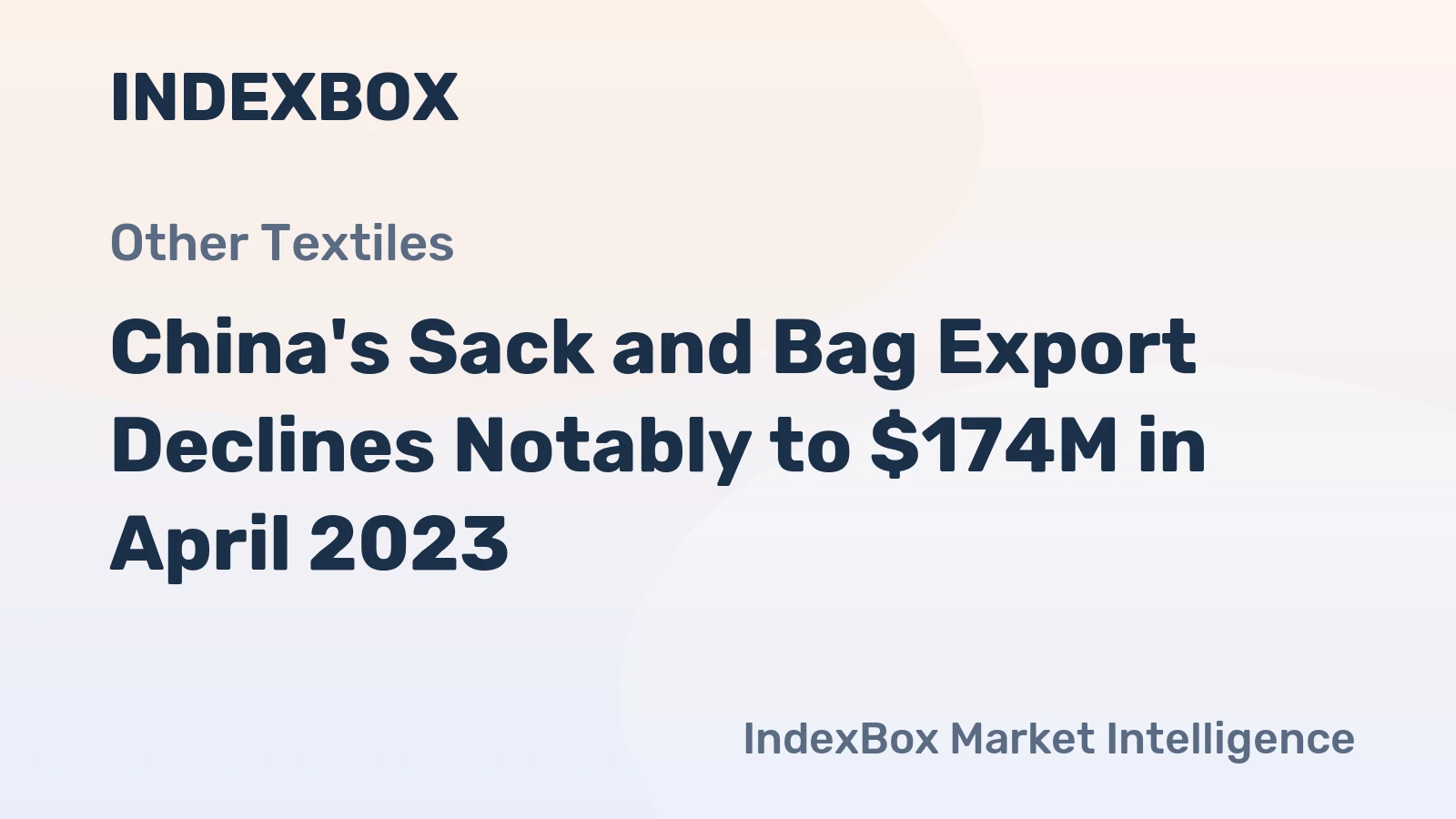 China's Sack and Bag Export Declines Notably to $174M in April 2023