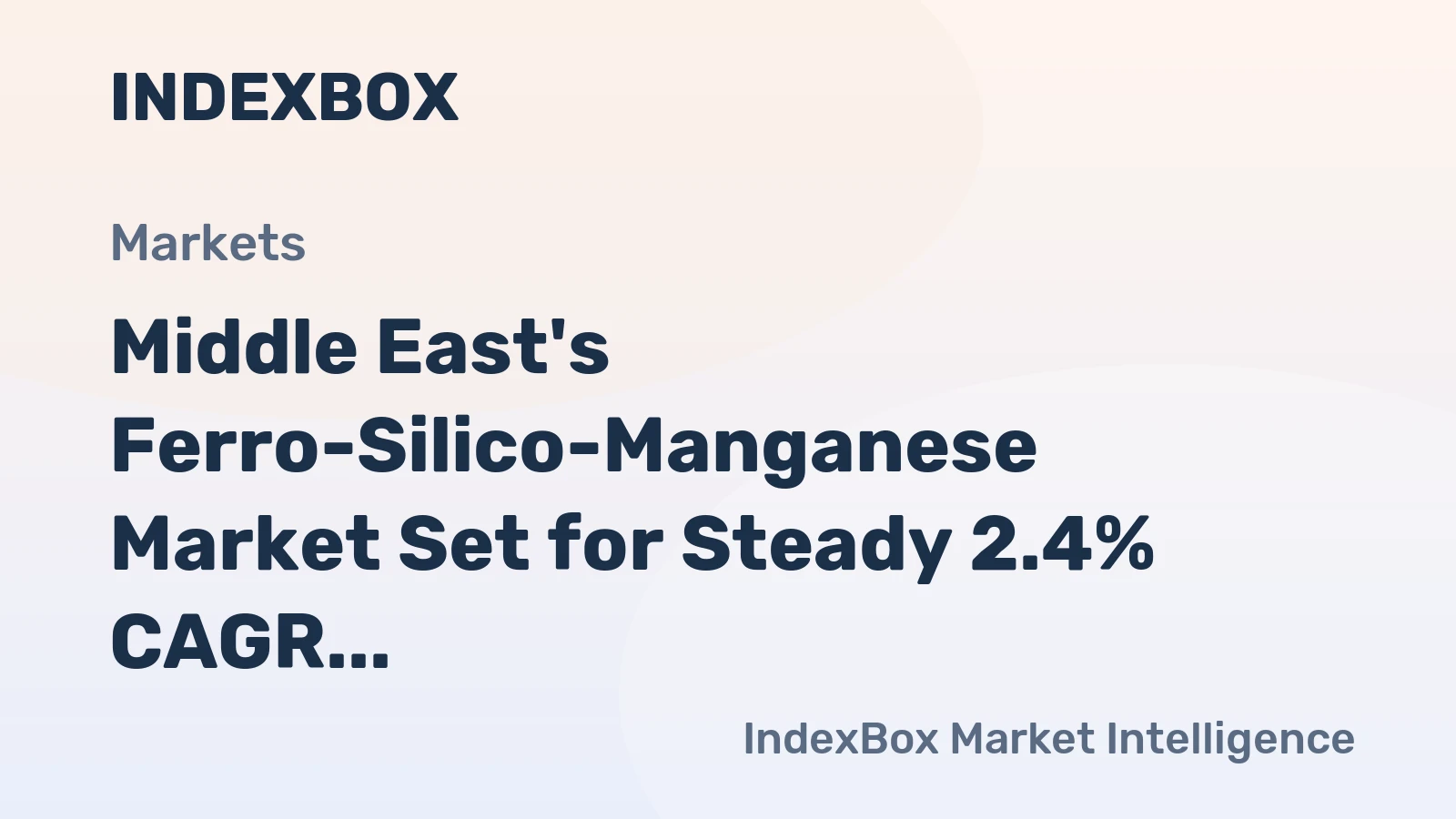 Middle East's Ferro-Silico-Manganese Market Set for Steady 2.4% CAGR Growth Through 2035
