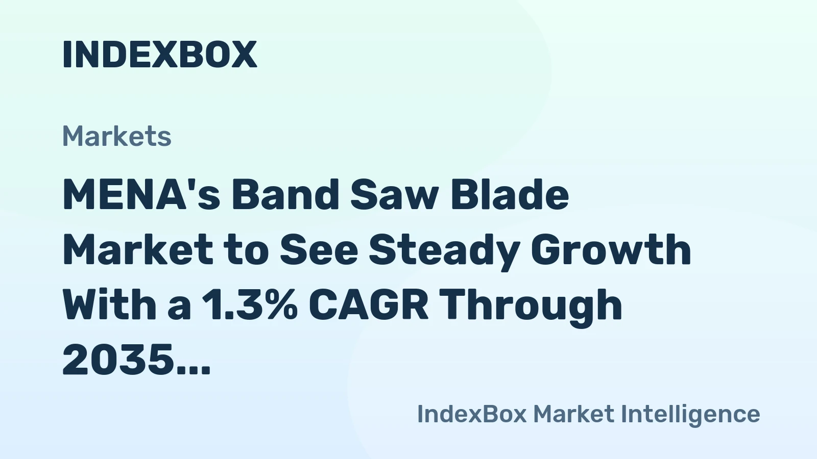 MENA's Band Saw Blade Market to See Steady Growth With a 1.3% CAGR Through 2035