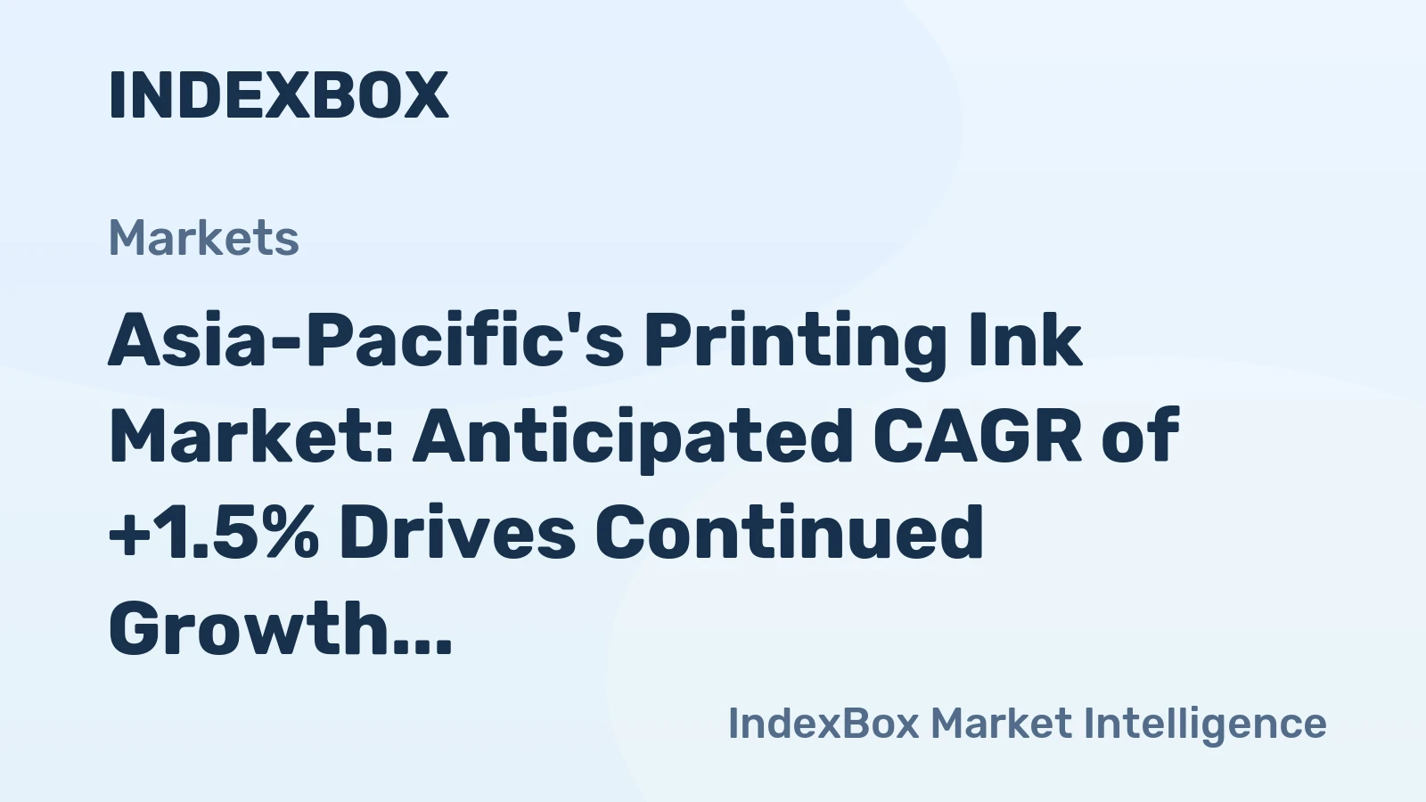 Asia-Pacific's Printing Ink Market: Anticipated CAGR of +1.5% Drives Continued Growth Through 2035