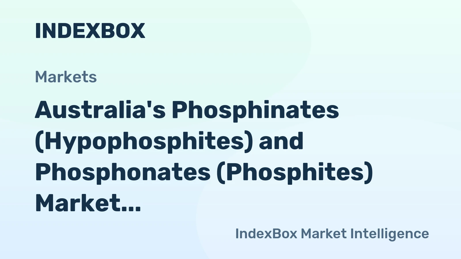 Australia's Phosphinates (Hypophosphites) and Phosphonates (Phosphites) Market to Reach 1.2K Tons and $3.9M by 2035