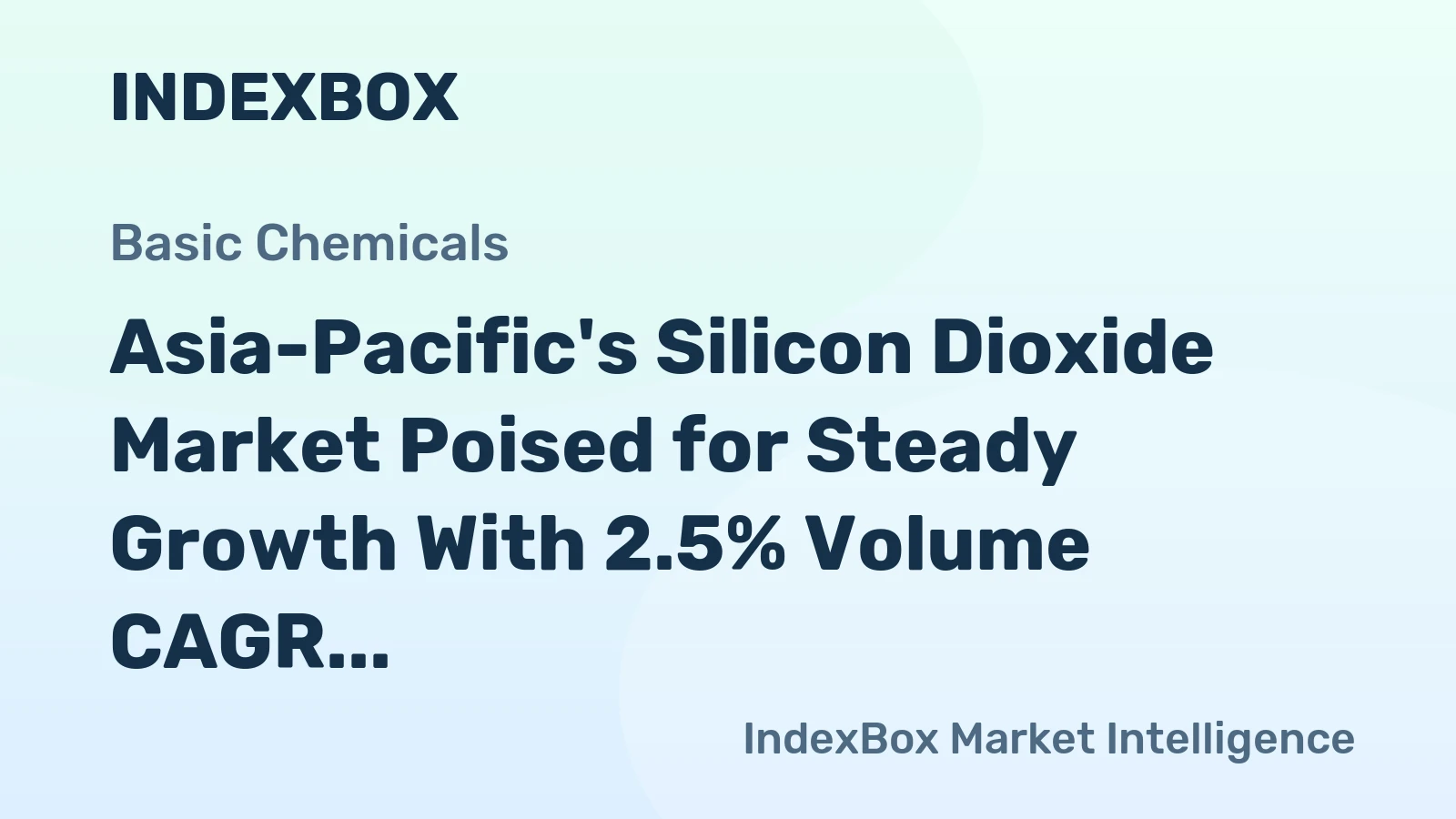 Asia-Pacific's Silicon Dioxide Market Poised for Steady Growth With 2.5% Volume CAGR Through 2035