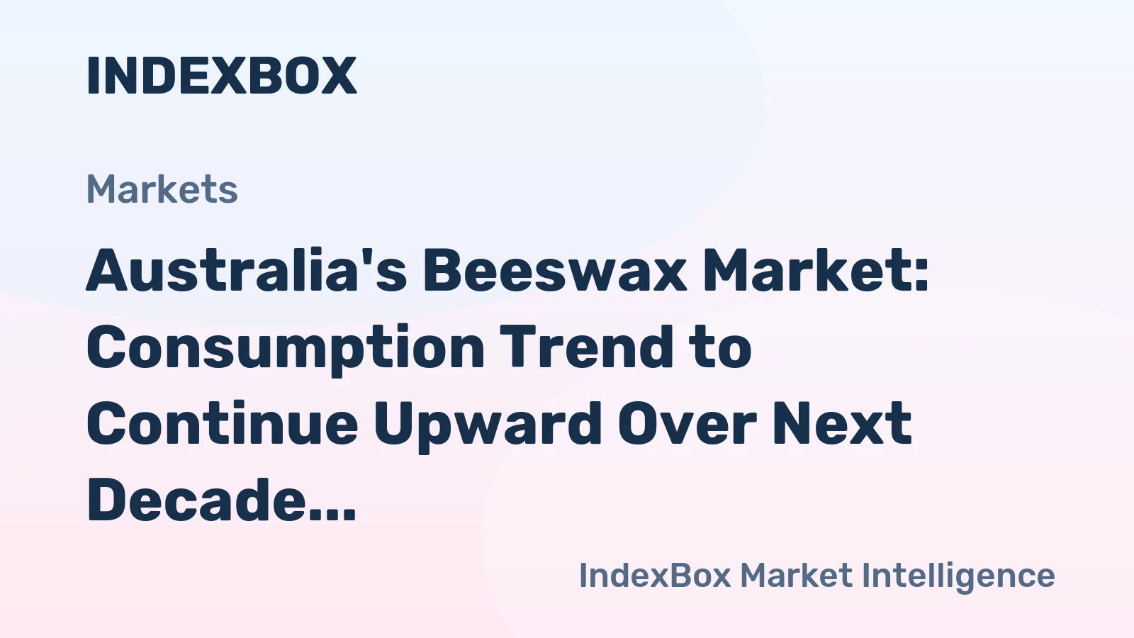 Australia's Beeswax Market: Consumption Trend to Continue Upward Over Next Decade, Reaching 418 tons and $3.1M by 2035