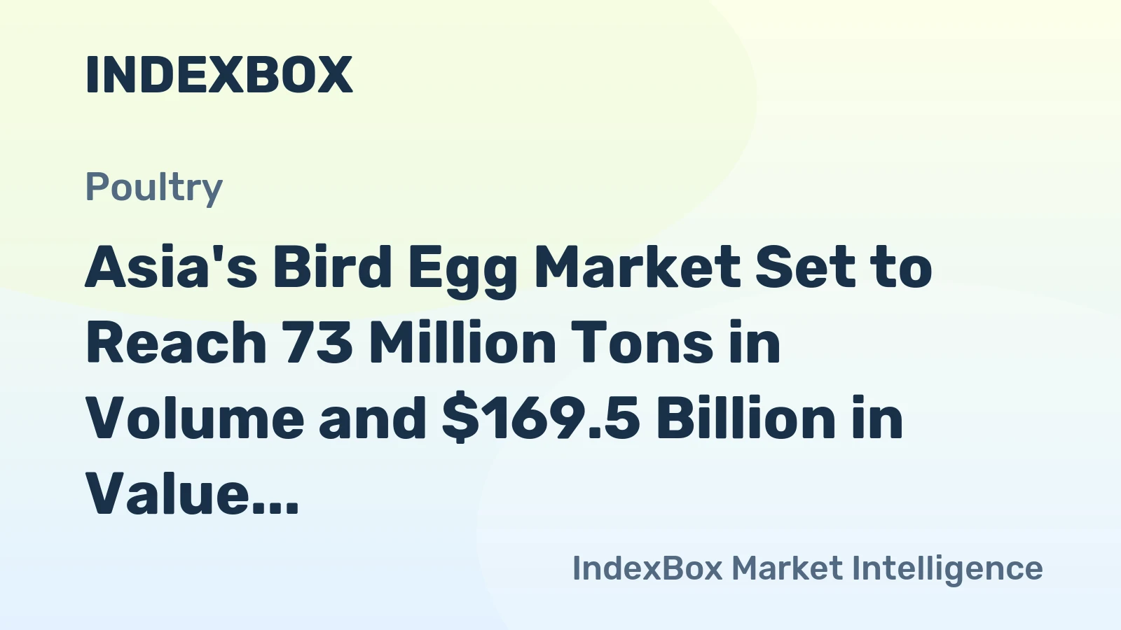 Asia's Bird Egg Market Set to Reach 73 Million Tons in Volume and $169.5 Billion in Value by 2035