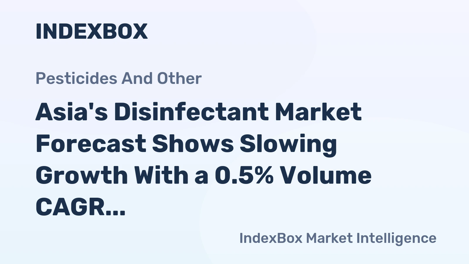 Asia's Disinfectant Market Forecast Shows Slowing Growth With a 0.5% Volume CAGR Through 2035