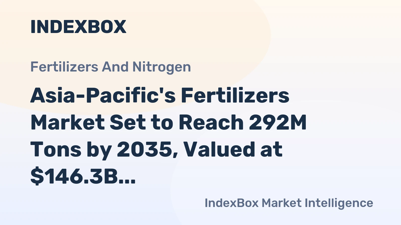 Asia-Pacific's Fertilizers Market Set to Reach 292M Tons by 2035, Valued at $146.3B