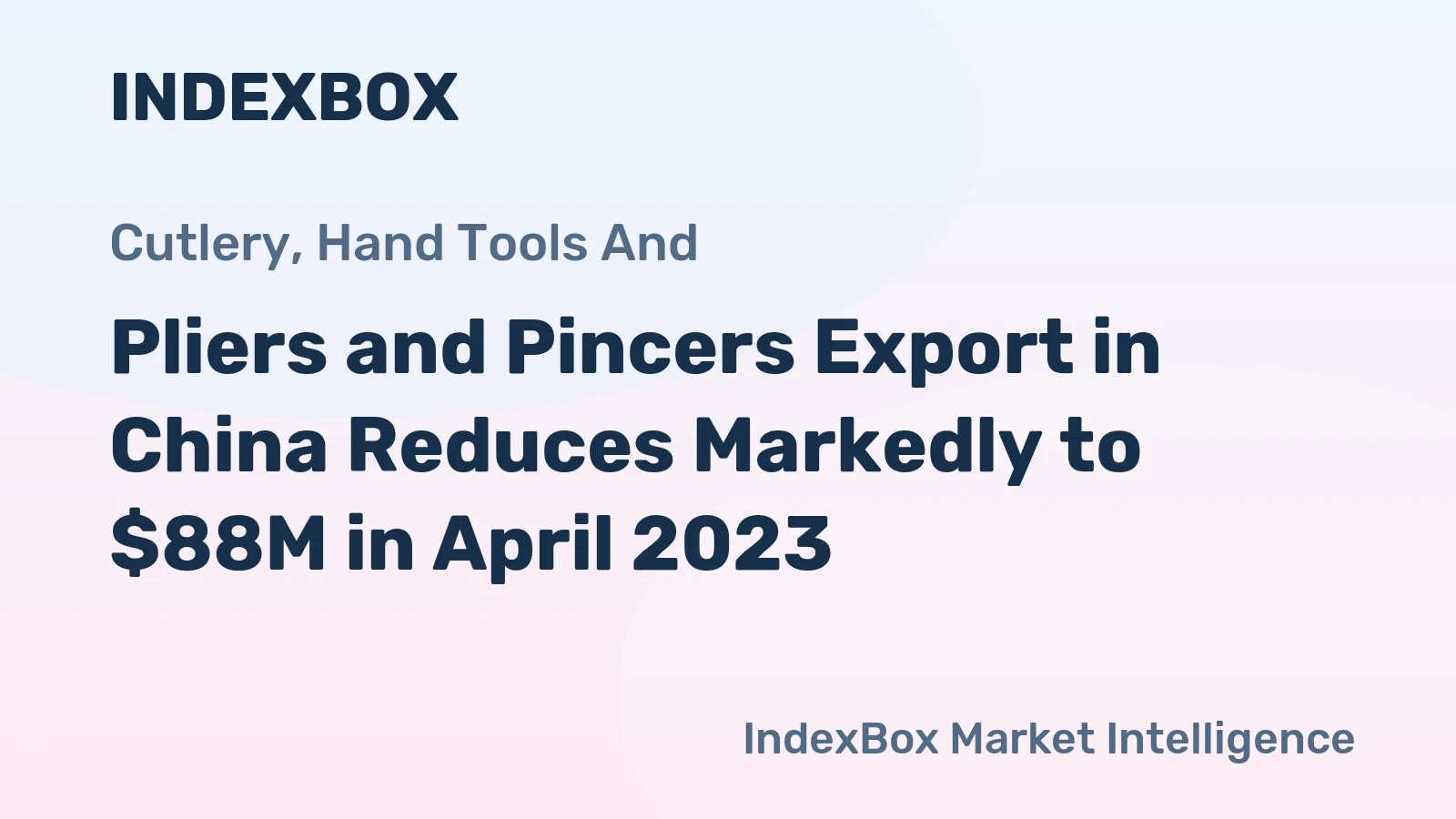Pliers and Pincers Export in China Reduces Markedly to $88M in April 2023