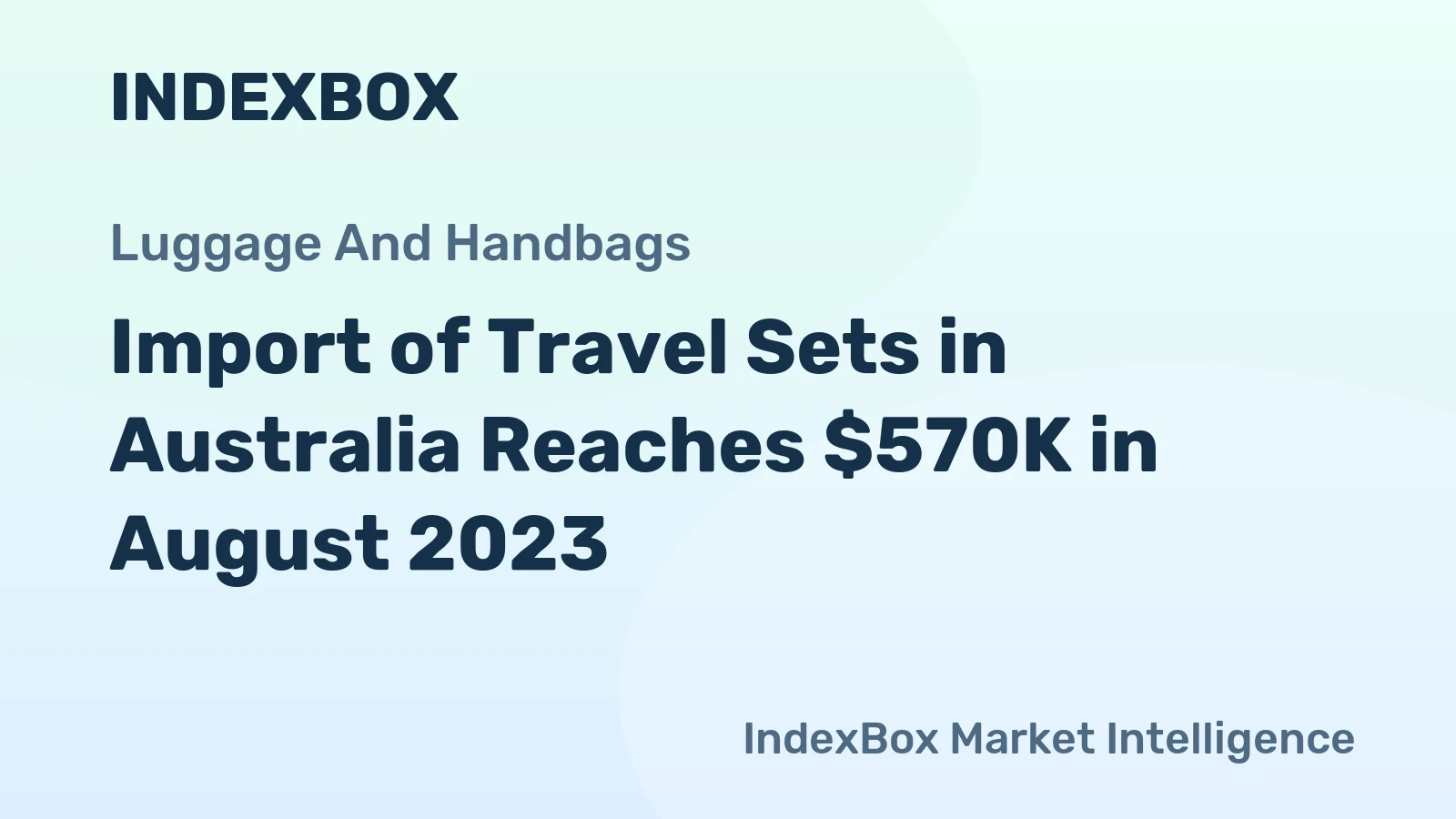 Import of Travel Sets in Australia Reaches $570K in August 2023