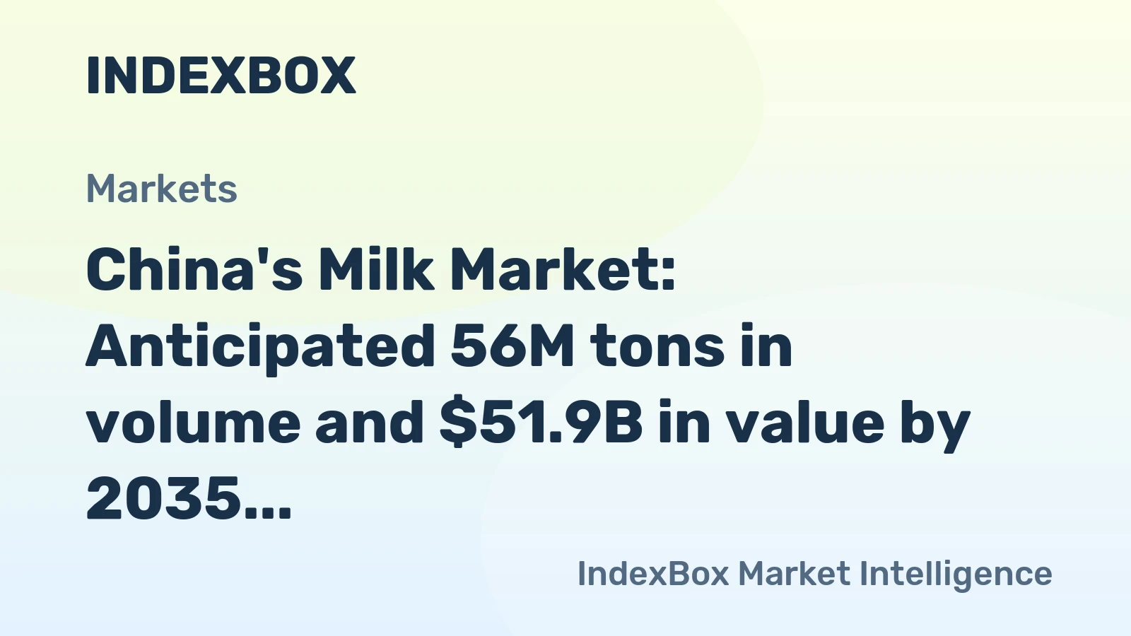 China's Milk Market: Anticipated 56M tons in volume and $51.9B in value by 2035
