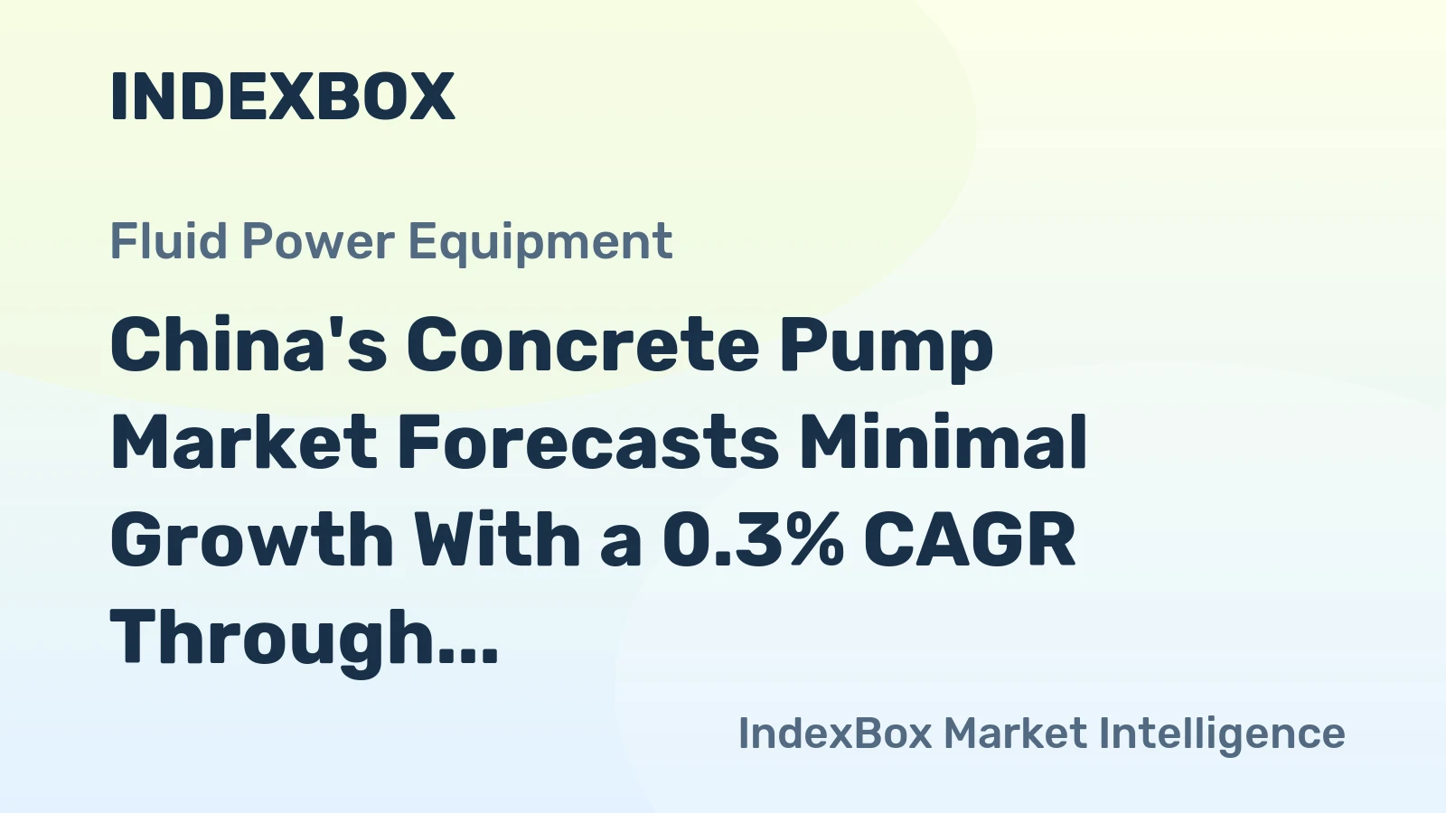 China's Concrete Pump Market Forecasts Minimal Growth With a 0.3% CAGR Through 2035