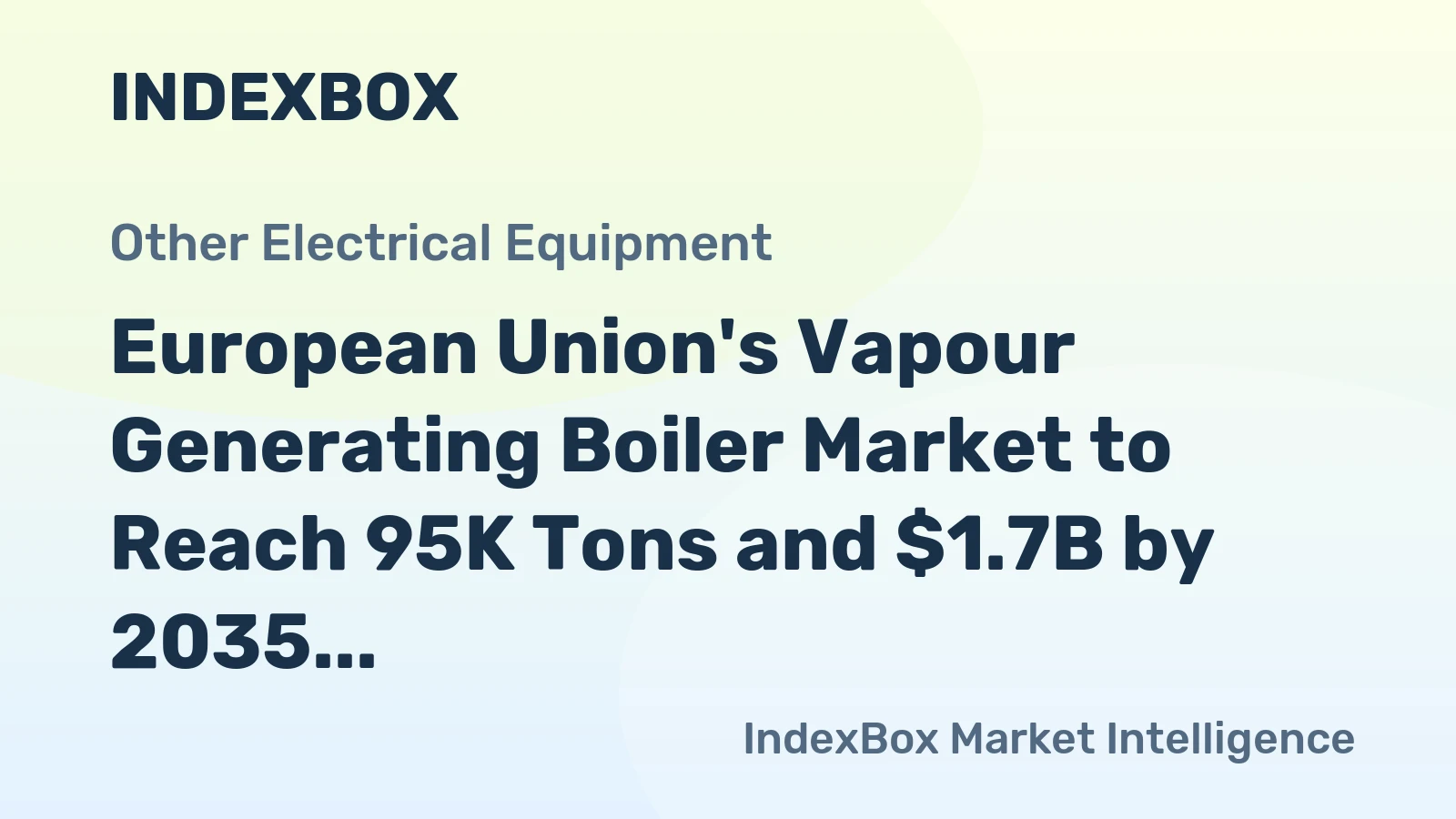 European Union's Vapour Generating Boiler Market to Reach 95K Tons and $1.7B by 2035