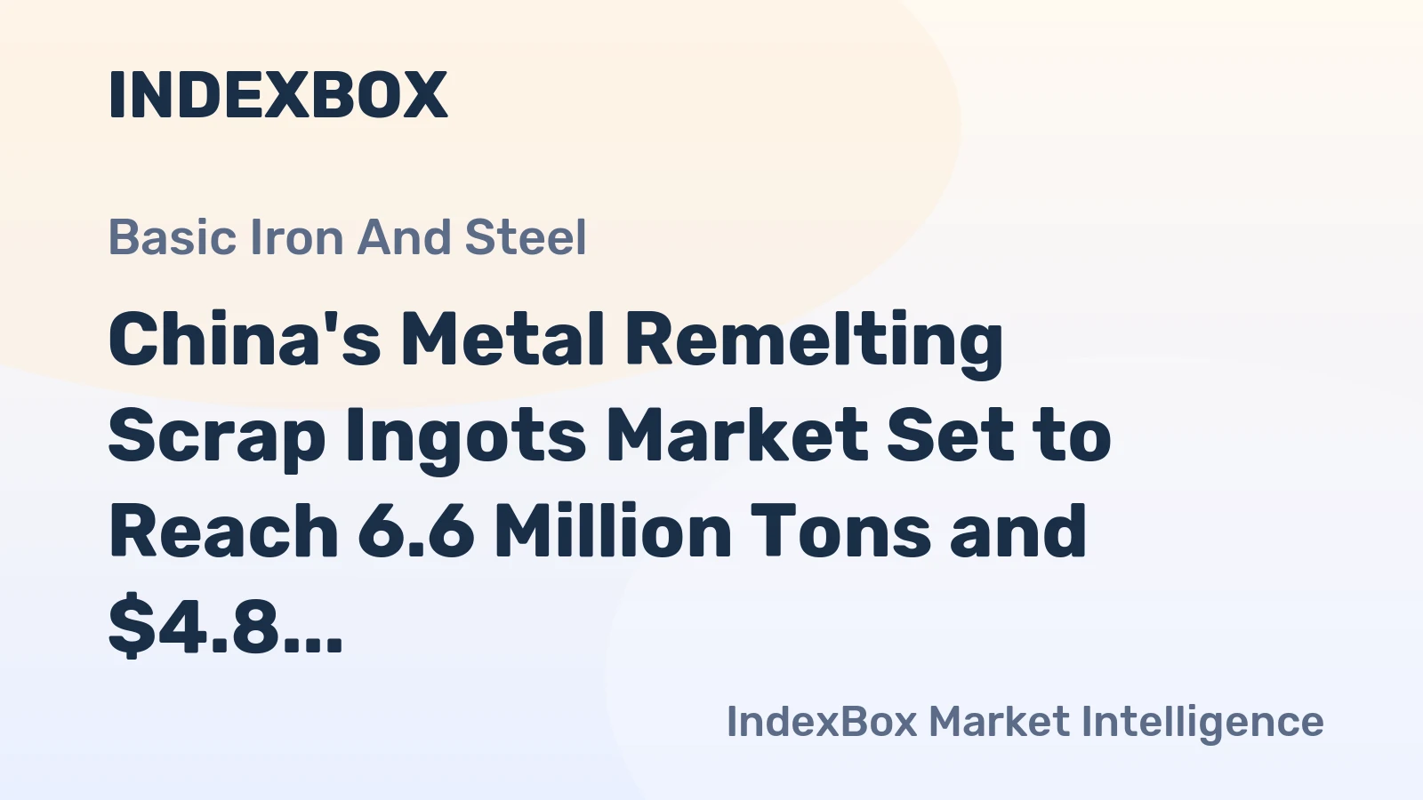 China's Metal Remelting Scrap Ingots Market Set to Reach 6.6 Million Tons and $4.8 Billion by 2035