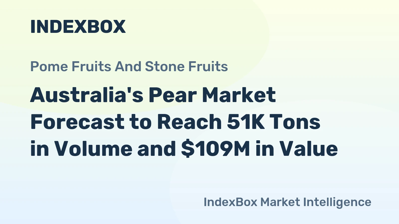 Australia's Pear Market Forecast to Reach 51K Tons in Volume and $109M in Value