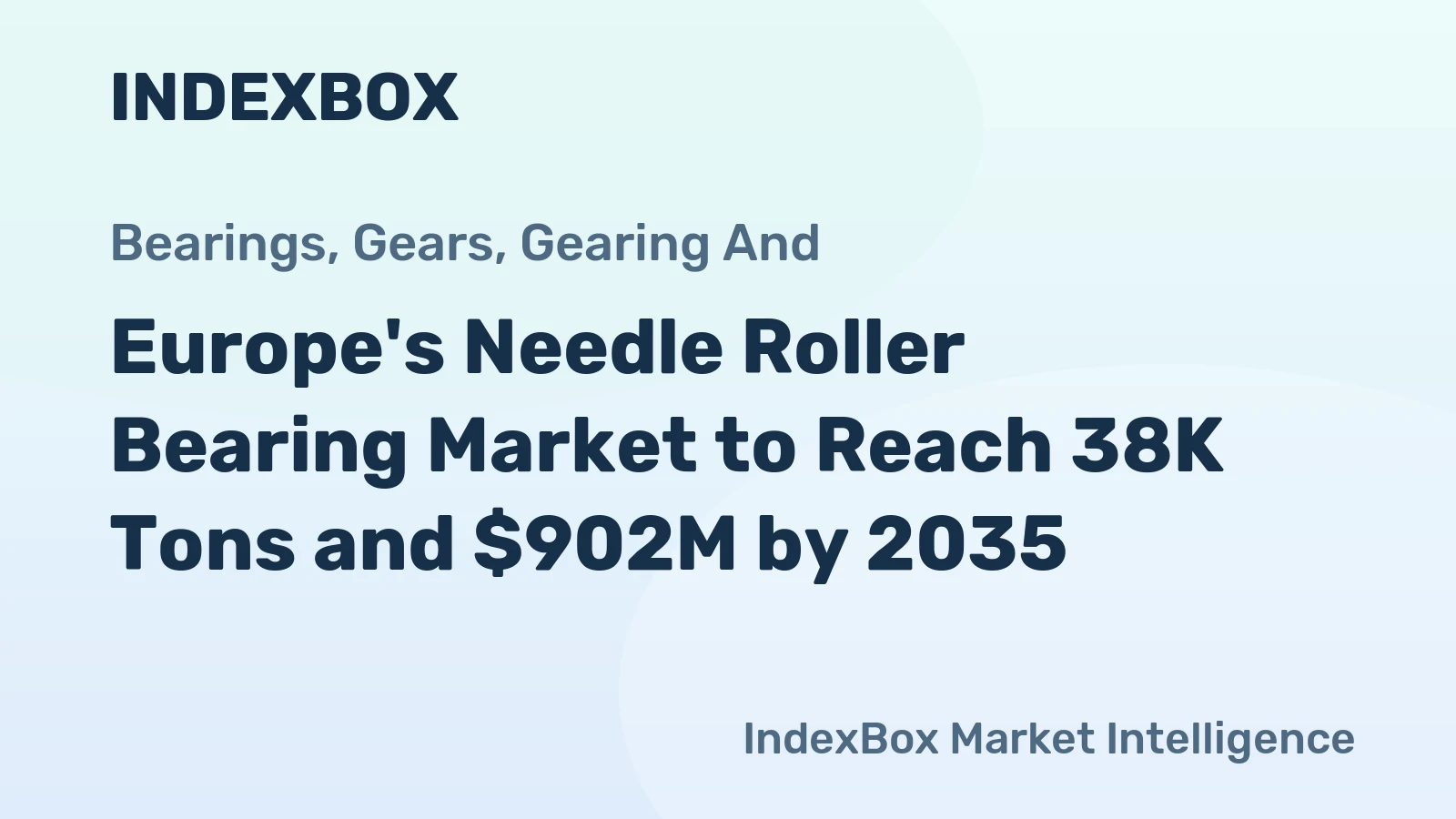 Europe's Needle Roller Bearing Market to Reach 38K Tons and $902M by 2035