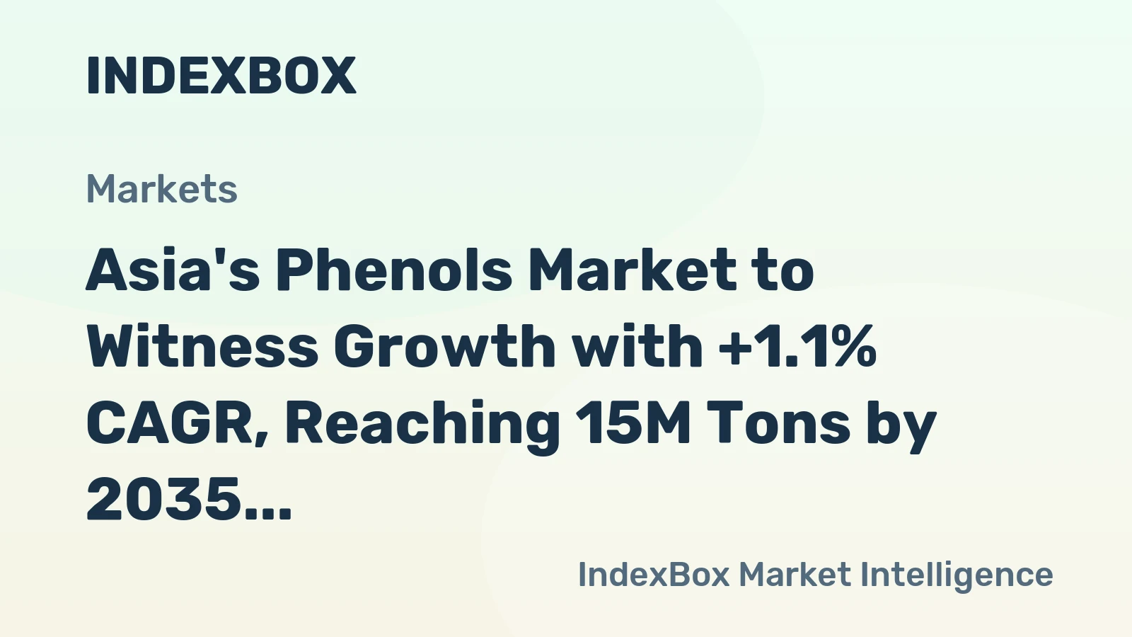 Asia's Phenols Market to Witness Growth with +1.1% CAGR, Reaching 15M Tons by 2035
