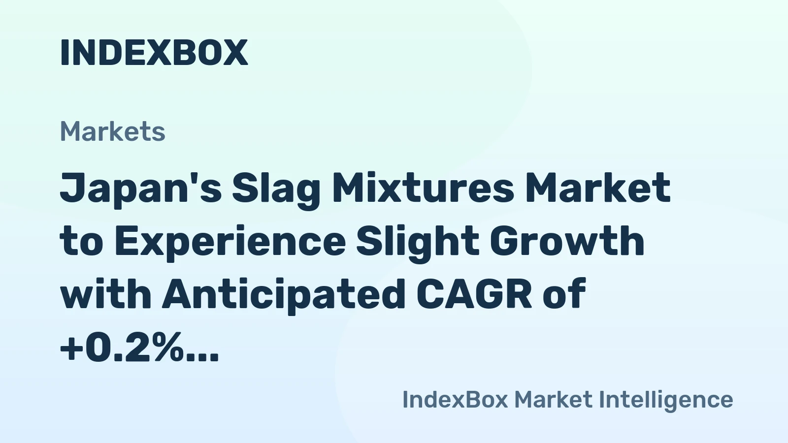 Japan's Slag Mixtures Market to Experience Slight Growth with Anticipated CAGR of +0.2%