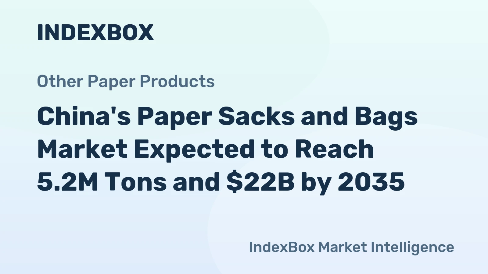 China's Paper Sacks and Bags Market Expected to Reach 5.2M Tons and $22B by 2035