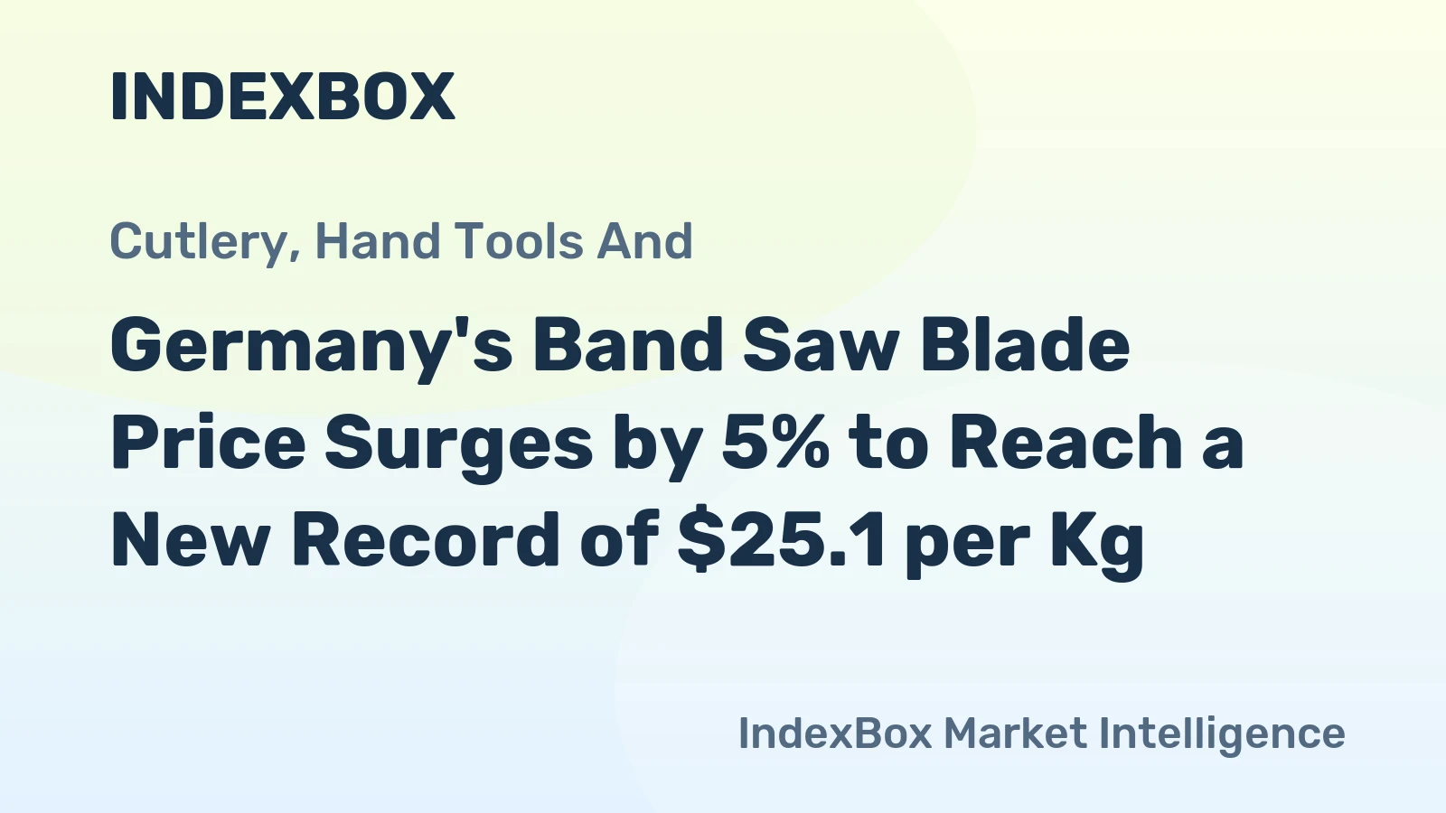 Germany's Band Saw Blade Price Surges by 5% to Reach a New Record of $25.1 per Kg.