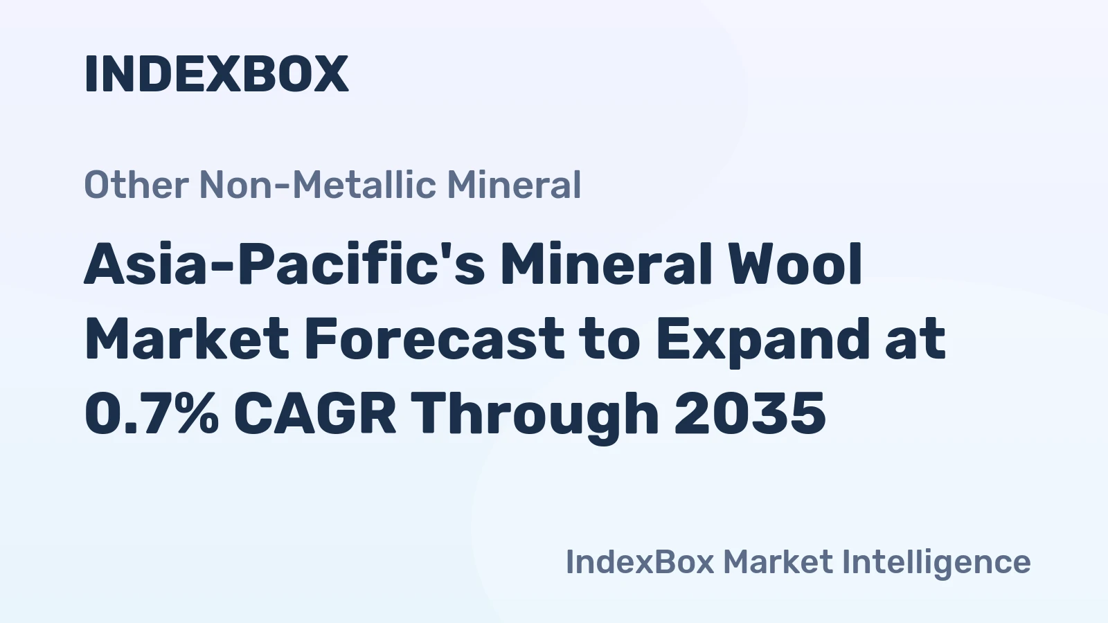 Asia-Pacific's Mineral Wool Market Forecast to Expand at 0.7% CAGR Through 2035