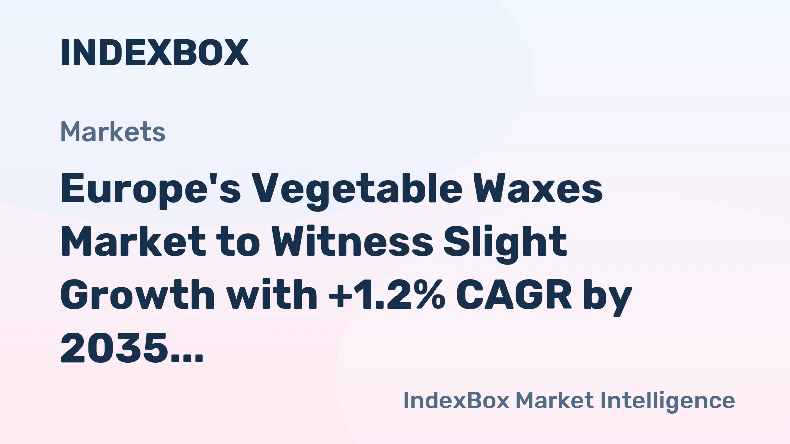 Europe's Vegetable Waxes Market to Witness Slight Growth with +1.2% CAGR by 2035