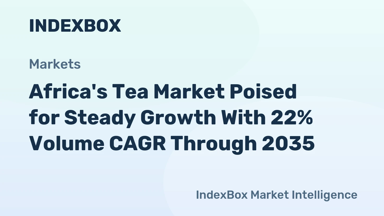 Africa's Tea Market Poised for Steady Growth With 22% Volume CAGR Through 2035