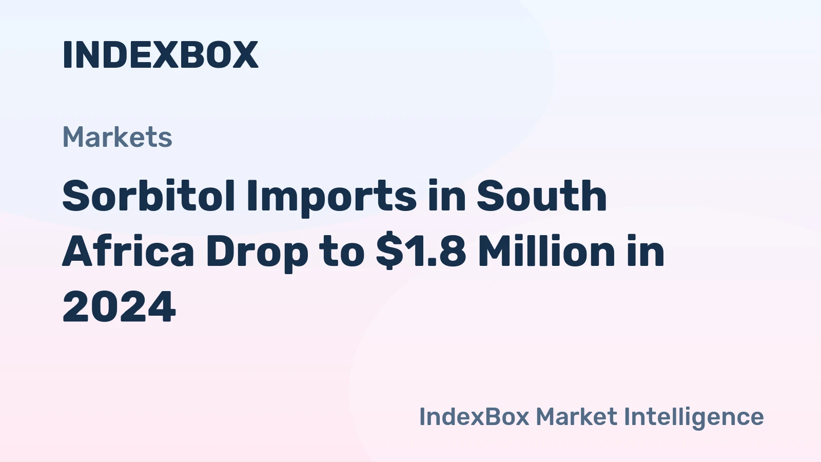 Sorbitol Imports in South Africa Drop to $1.8 Million in 2024