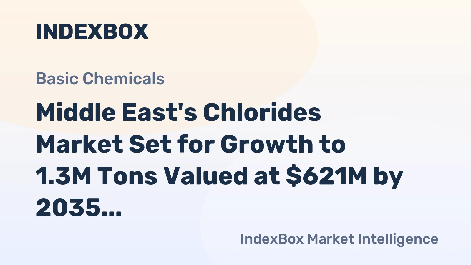 Middle East's Chlorides Market Set for Growth to 1.3M Tons Valued at $621M by 2035