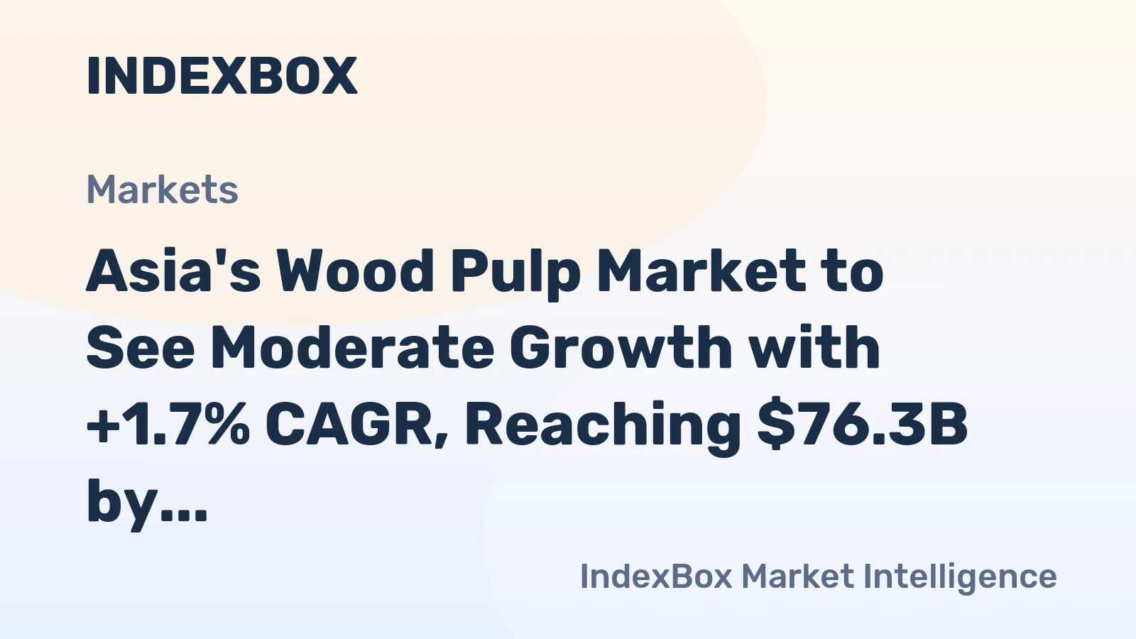 Asia's Wood Pulp Market to See Moderate Growth with +1.7% CAGR, Reaching $76.3B by 2035