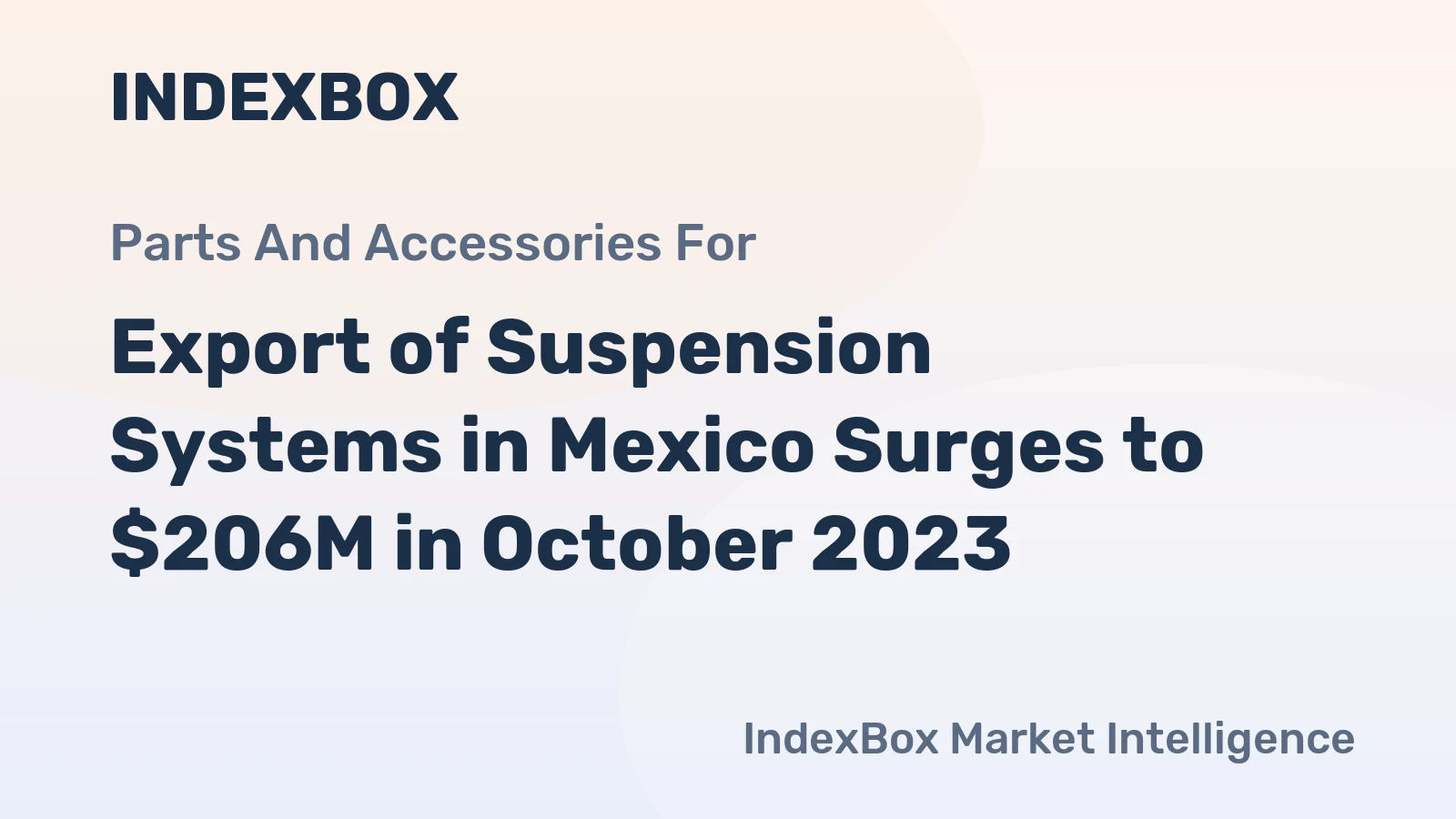 Export of Suspension Systems in Mexico Surges to $206M in October 2023