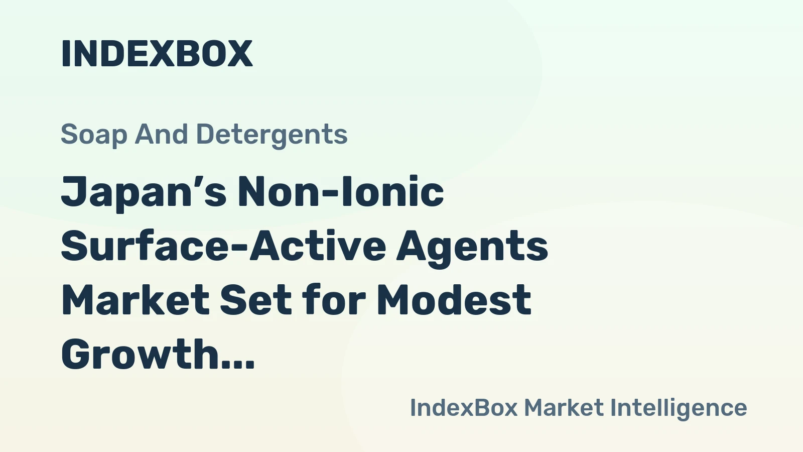 Japan’s Non-Ionic Surface-Active Agents Market Set for Modest Growth with 1.7% CAGR in Value