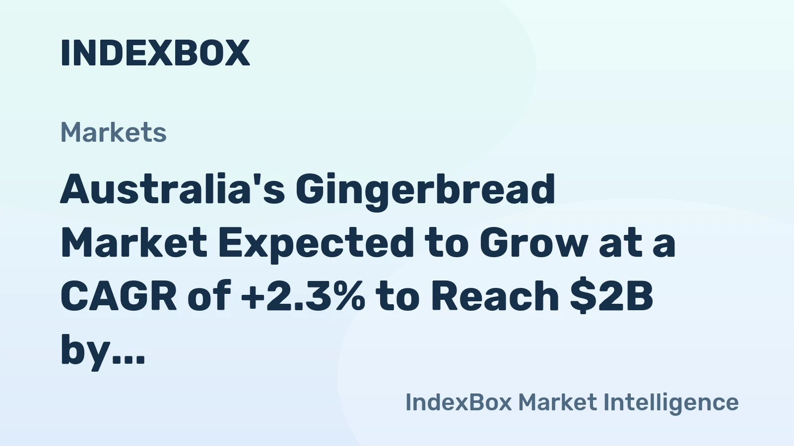 Australia's Gingerbread Market Expected to Grow at a CAGR of +2.3% to Reach $2B by 2035