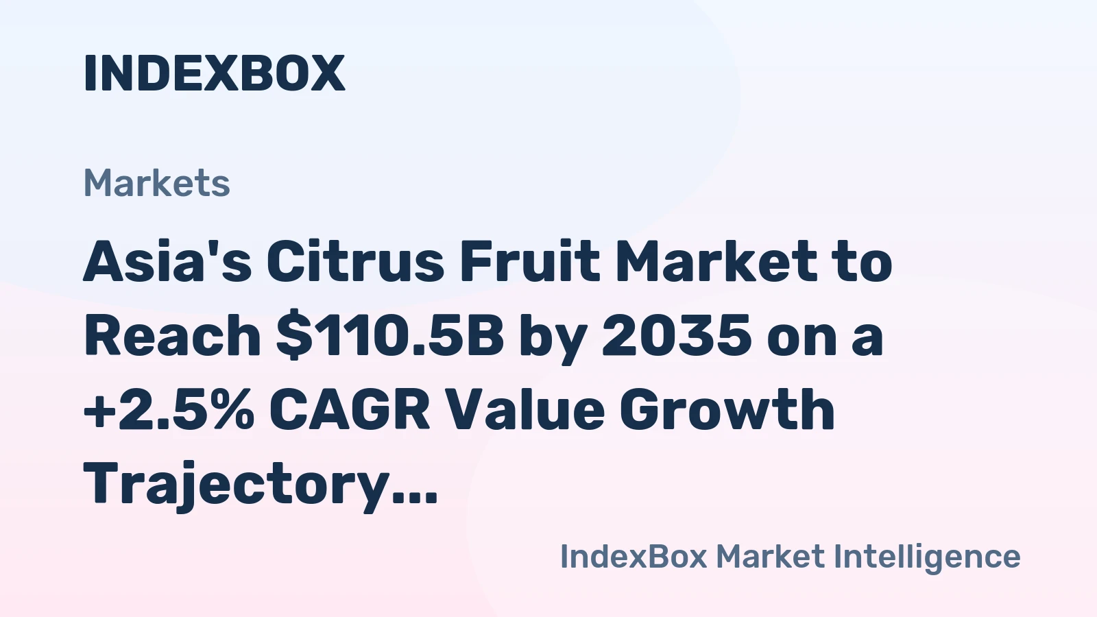 Asia's Citrus Fruit Market to Reach $110.5B by 2035 on a +2.5% CAGR Value Growth Trajectory