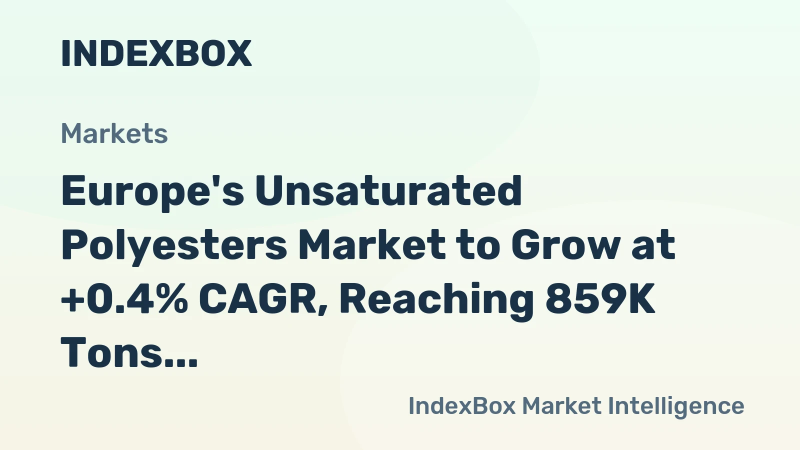Europe's Unsaturated Polyesters Market to Grow at +0.4% CAGR, Reaching 859K Tons by 2035