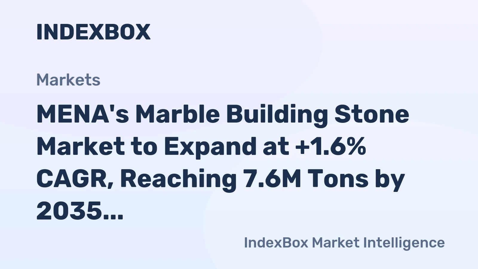 MENA's Marble Building Stone Market to Expand at +1.6% CAGR, Reaching 7.6M Tons by 2035