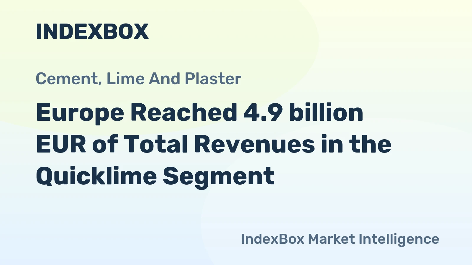 Europe Reached 4.9 billion EUR of Total Revenues in the Quicklime Segment