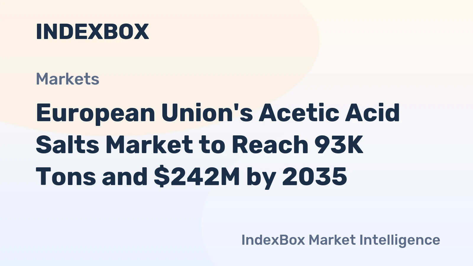 European Union's Acetic Acid Salts Market to Reach 93K Tons and $242M by 2035