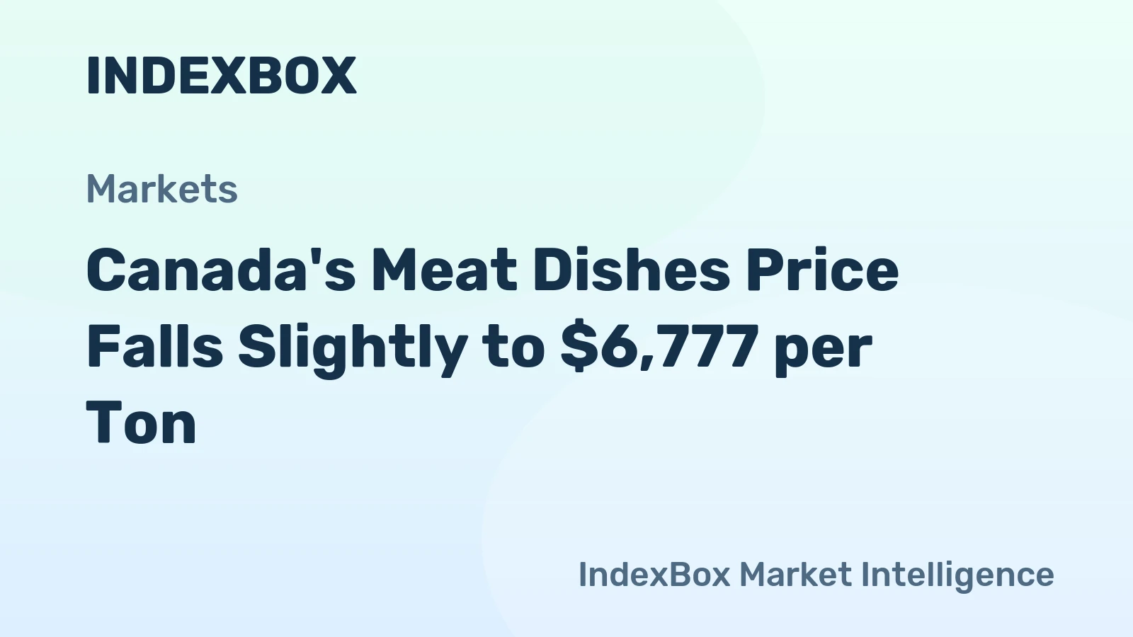 Canada's Meat Dishes Price Falls Slightly to $6,777 per Ton