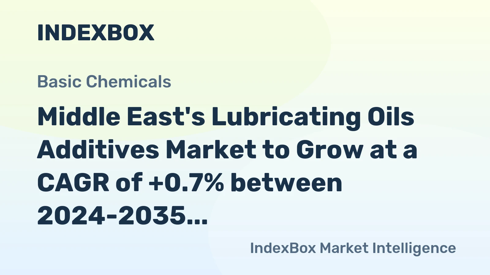 Middle East's Lubricating Oils Additives Market to Grow at a CAGR of +0.7% between 2024-2035