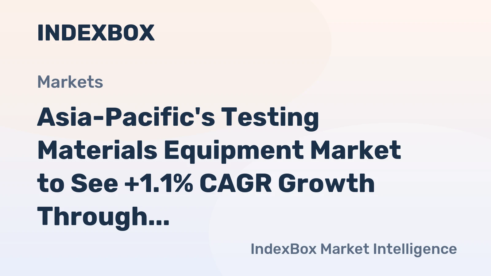 Asia-Pacific's Testing Materials Equipment Market to See +1.1% CAGR Growth Through 2035
