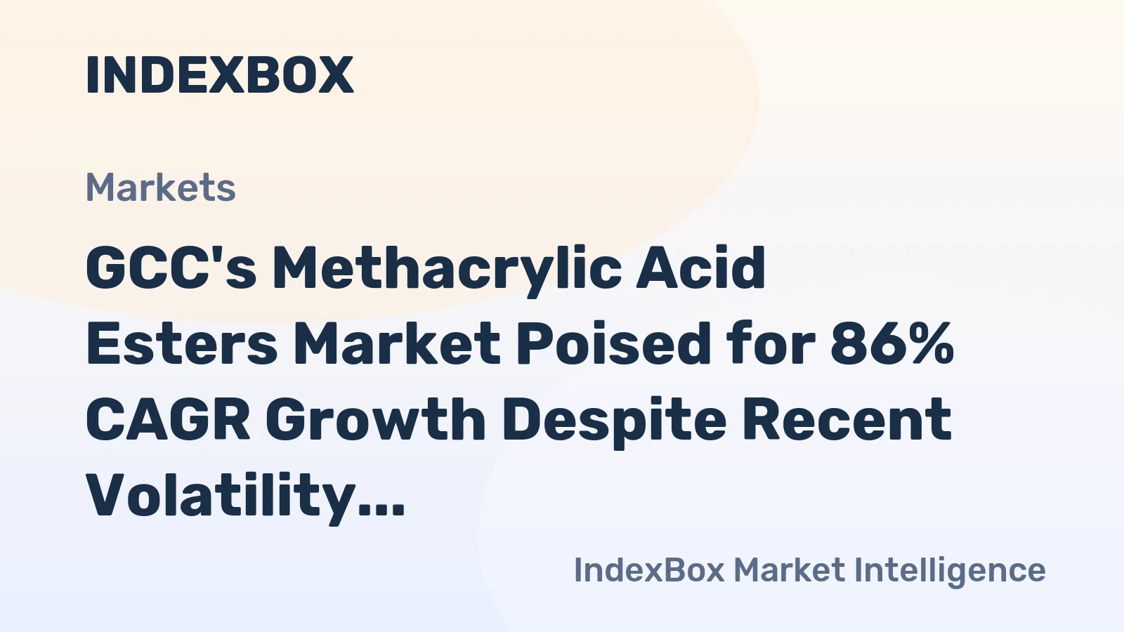 GCC's Methacrylic Acid Esters Market Poised for 86% CAGR Growth Despite Recent Volatility
