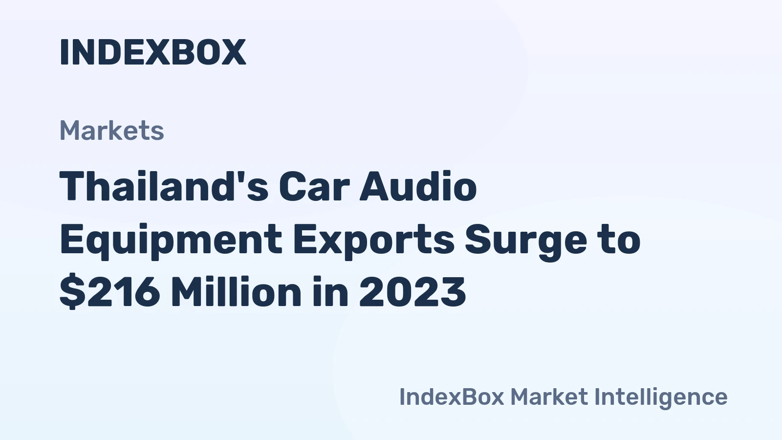 Thailand's Car Audio Equipment Exports Surge to $216 Million in 2023