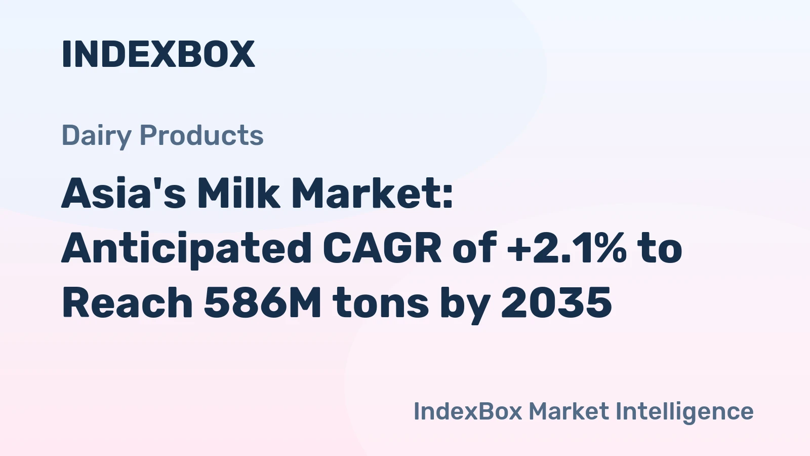 Asia's Milk Market: Anticipated CAGR of +2.1% to Reach 586M tons by 2035